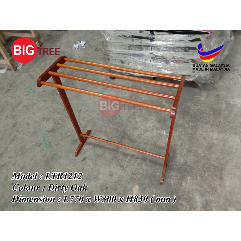 Big Tree 4 Layers Wooden Low Towel Stand Rack / Penyidai Baju / Rack ...