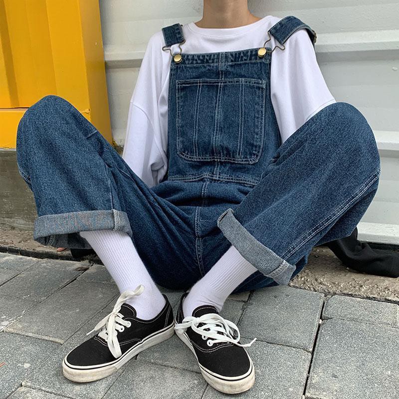 Japanese overalls, overalls, girls, loose, straight, cute, vintage ...