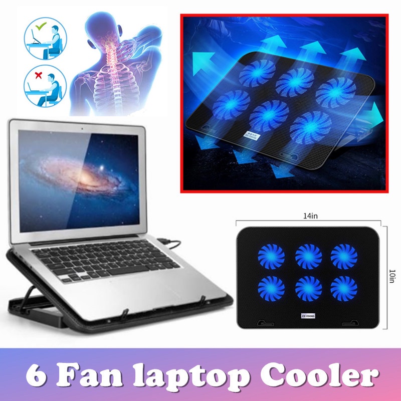 New Stock - ICE COOREL A9 Laptop Cooling Dual USB 6 Quiet Cooler Pad ...