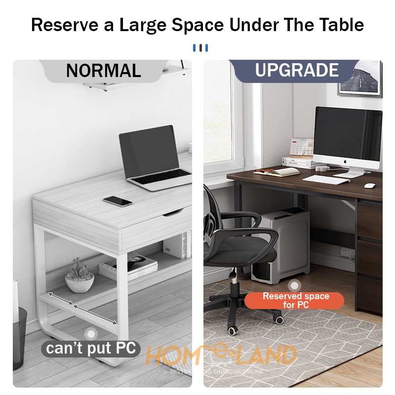 HOMELAND Office Table Computer Desk Study Table Home Office Desk with 3 ...