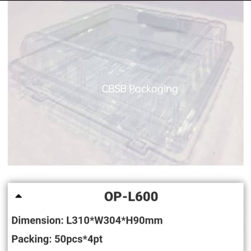 RENEQ OPS L600 DISPOSABLE CLEAR PLASTIC FOOD BOX / CAKE / KUIH MUIH ...