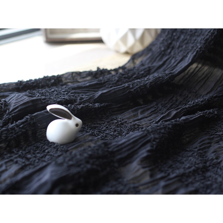 Premium Pleated Chiffon Fabric with Ruffle Details / Kain Chiffon Ropol ...