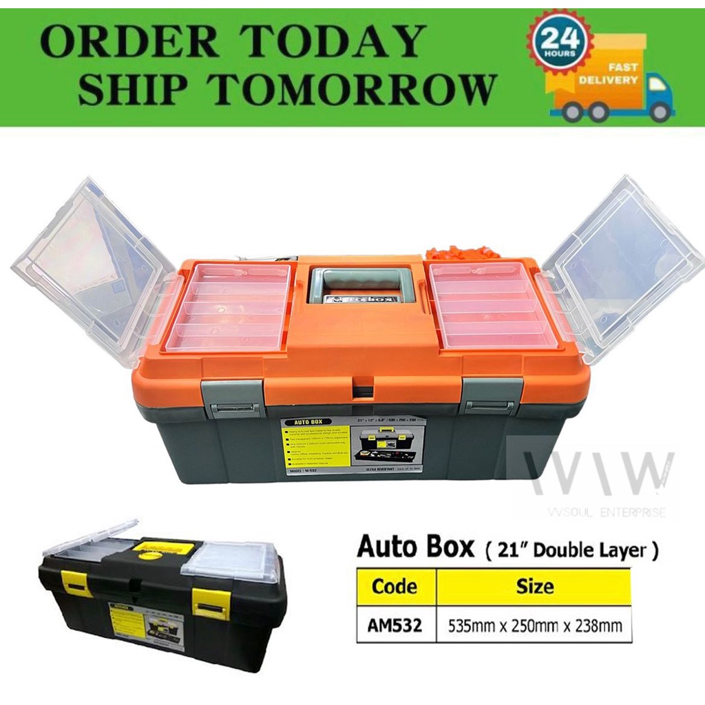 Plastic Multi Purpose Tools Box /Kotak Simpanan /Bekas Hardware /Heavy Duty Tool box Deluxe Box ...