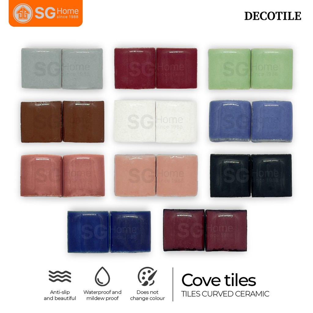[READY STOCK] Ceramic Edge Trim Cove Tile Sudut Mozaic Warna Lantai ...