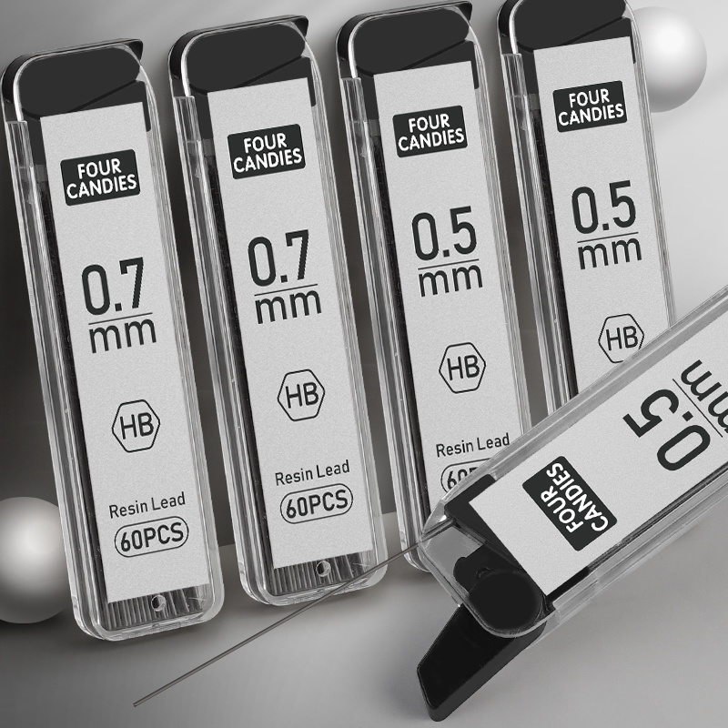 60Pcs/Box HB Lead Pencil Refill Mechanical Erasable 0.5mm 0.7mm ...