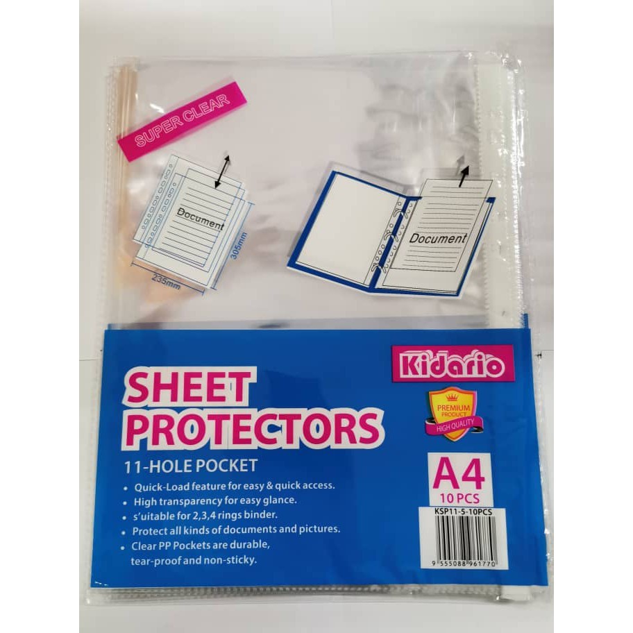 KIDARIO SHEET PROTECTORS (10sheets) | Shopee Malaysia