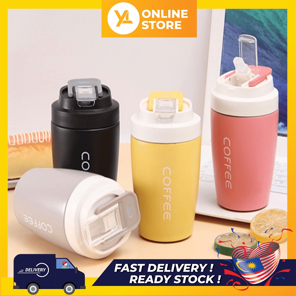 INS 400ML INSULATED COFFEE TUMBLER / VACUUM FLASK / COFFEE MUG / THERMOS CUP / STAINLESS STEEL ...