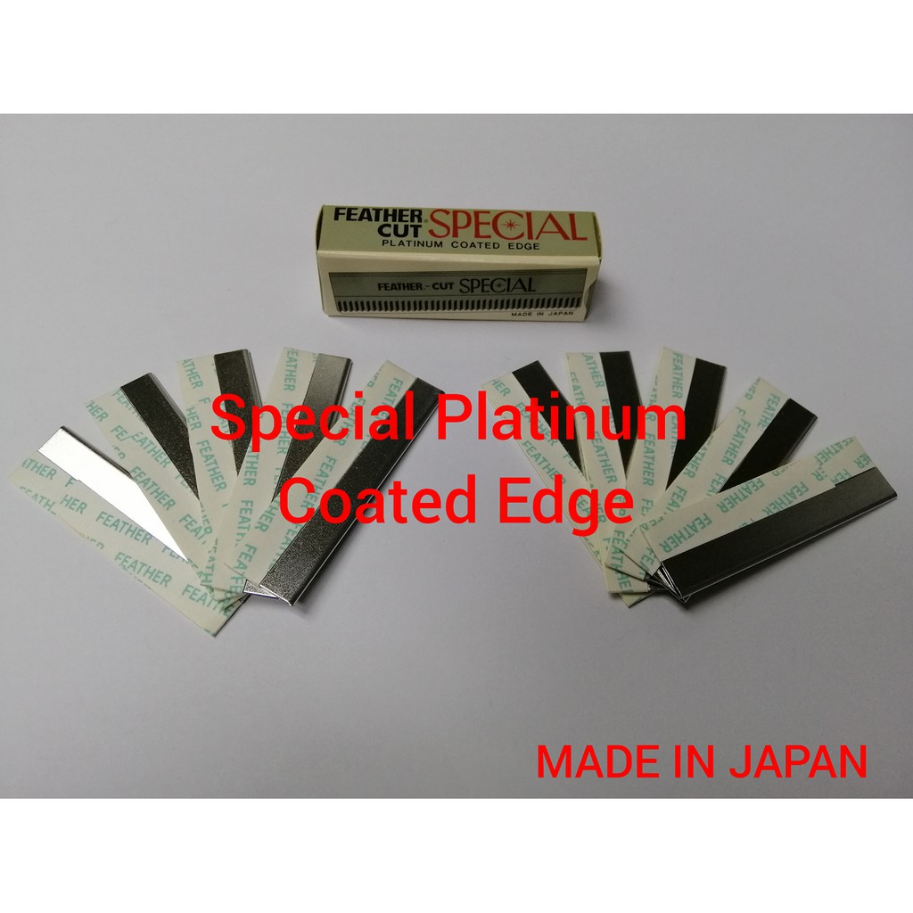 FEATHER-CUT Special Platinum Coated Edge (10 pieces of blade in 1 small ...