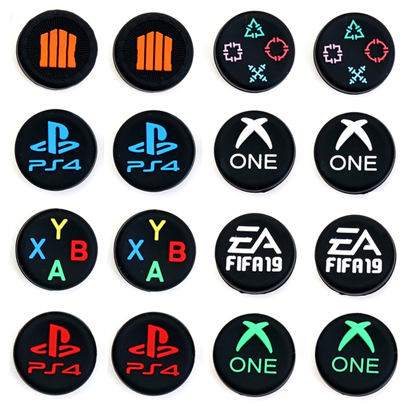 2 xThumb Stick Grip Cap ABXY Home Logo Joystick Cap Cover Case For Sony ...