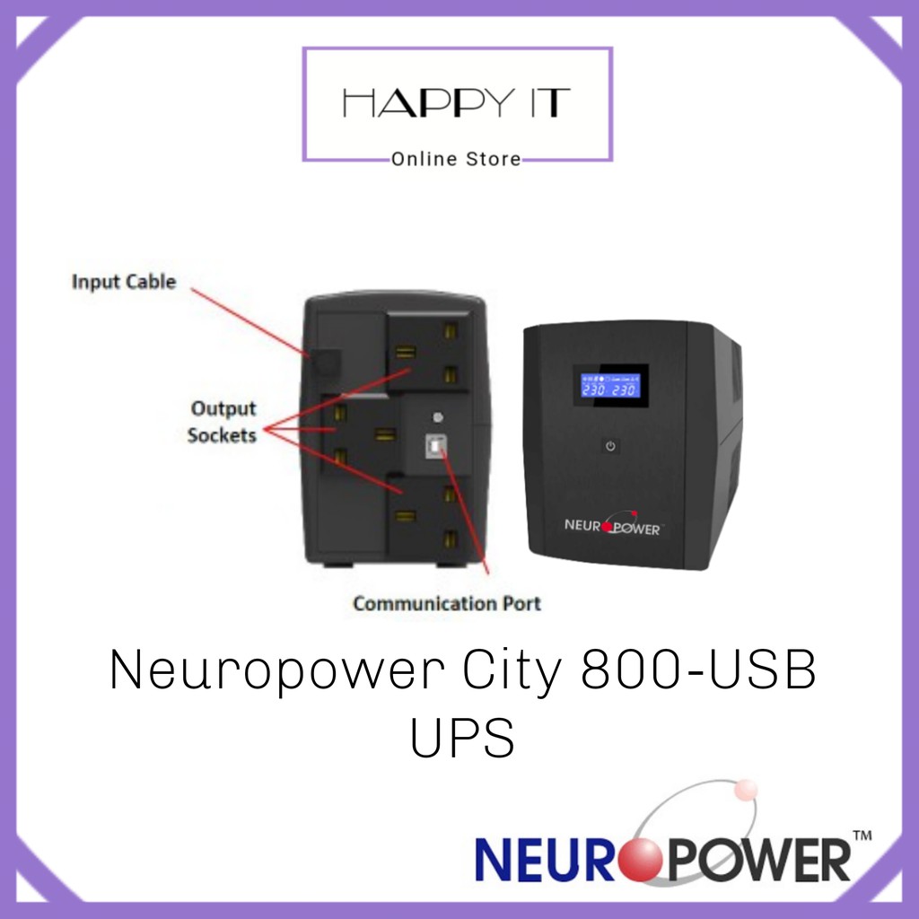 NEUROPOWER CITY 800 WITH USB LINE INTERACTIVE UPS | Shopee Malaysia
