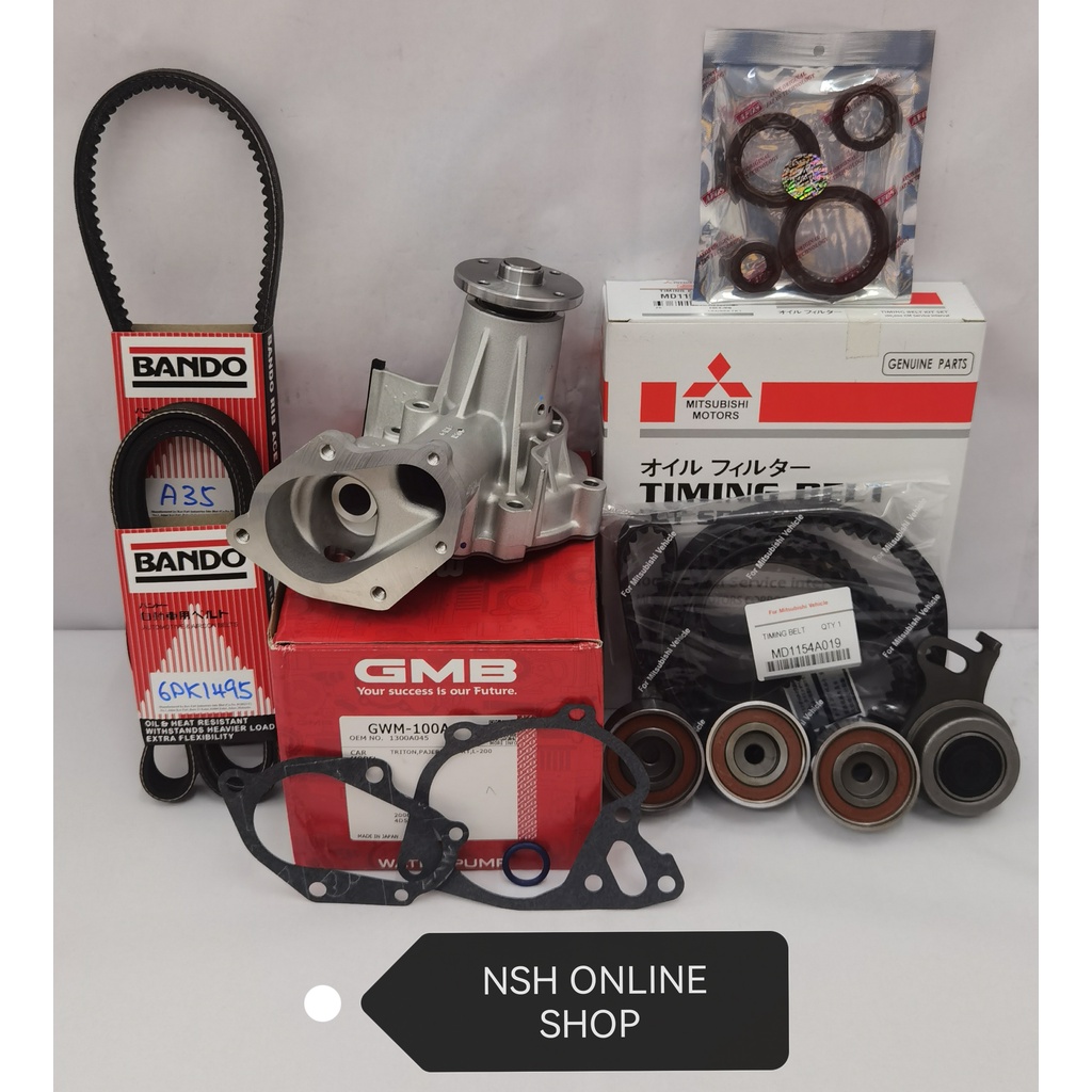 Timing Combo Kit Set+Fan Belt+Water Pump for Mitsubishi Triton KB4T 2.5 ...