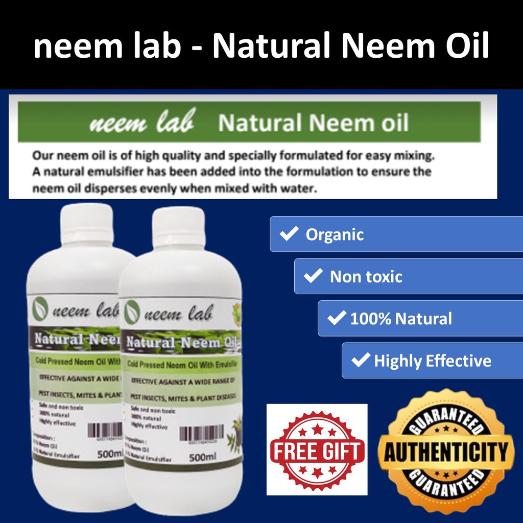 100% Organic Neem Oil / Cold Pressed Neem Oil with Emulsifier / Insect ...