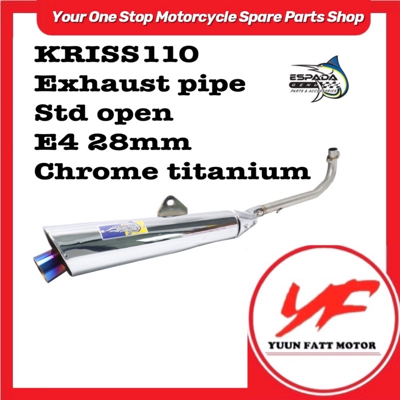 EX5 DREAM KRISS110 ESPADA 28MM RACING E4 EXHAUST PIPE EKZOS HONDA MODENAS KRISS-110 MUFFLER ...