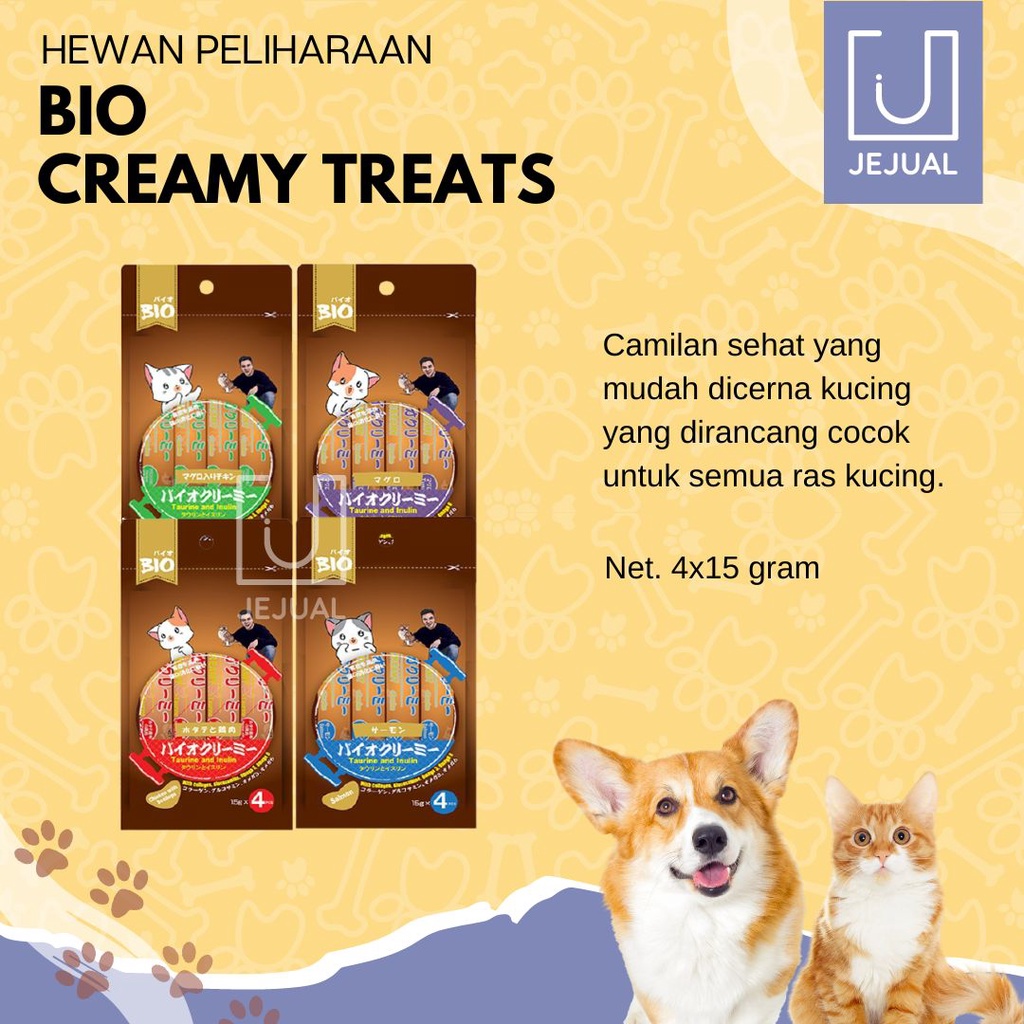 Bio Creamy Snack Treat Kitten 4x15g/kit Liquid Snacks/Packs/Wet Food ...