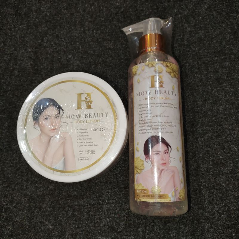MGW MAGIC WHITE SET WHITENING BODY LOTION 250ML + BODY SERUM 250ML ...