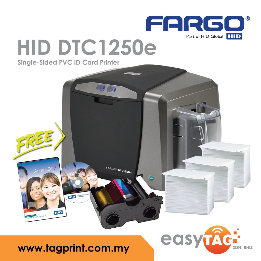 HID Fargo DTC1250e Single Sided PVC ID Card Printer | Shopee Malaysia