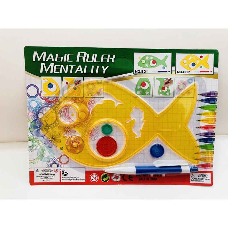 MAGIC RULER Fish Set Design Ruler set Magic drawing kids art | Shopee ...