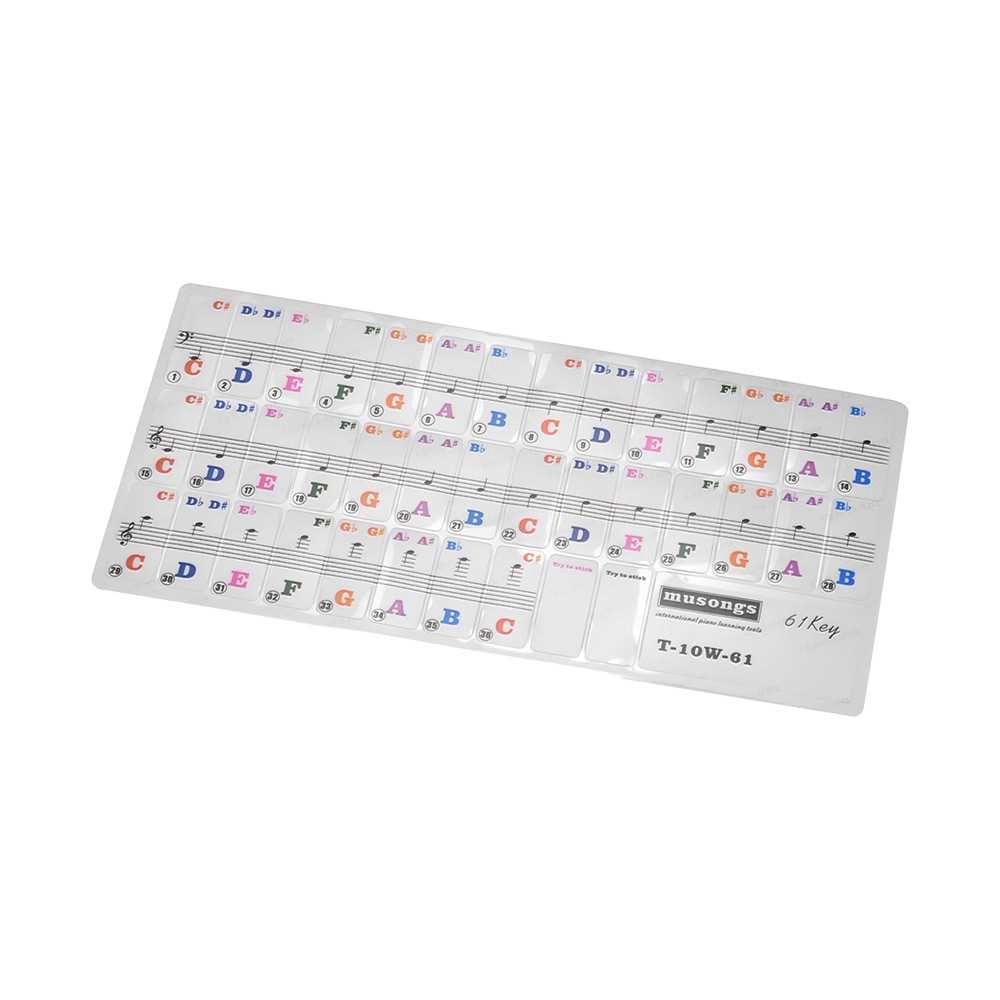 Transparent Piano Keyboard Stickers for 61-key Keyboards for Beginners ...