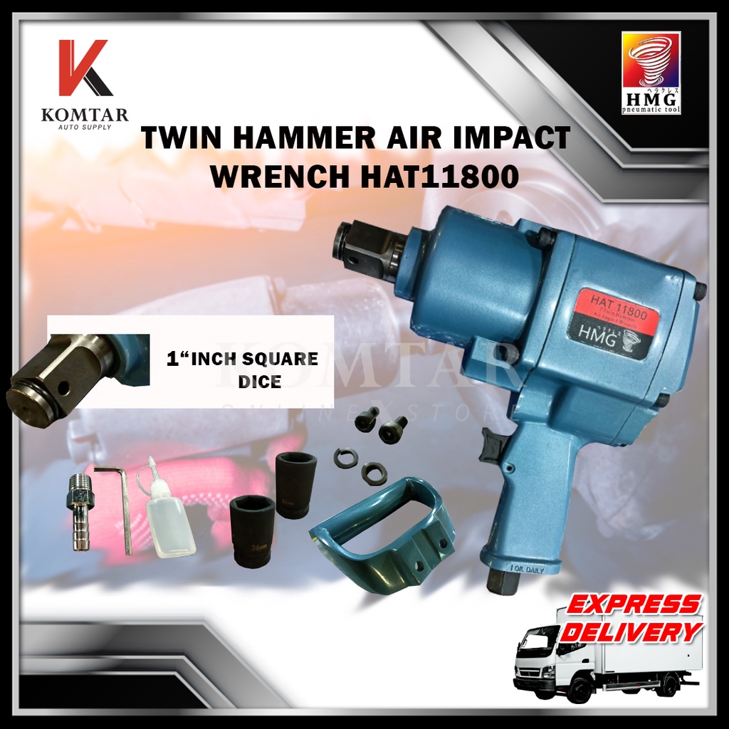 HMG Twin Hammer Air Impact Wrench 1" Air tool Pneumatic Air Tool HAT11800 | Shopee Malaysia