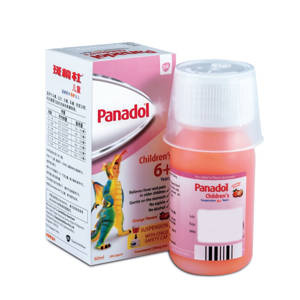 Panadol Suspension 6+ 250mg Orange (60ml) | Shopee Malaysia