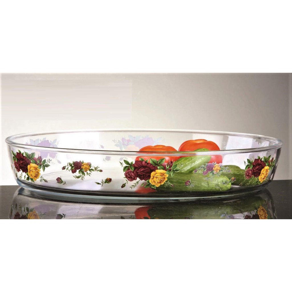 Giacomo 4L Decorated Oval Borosilicate Glass Roaster / Ovenware ...
