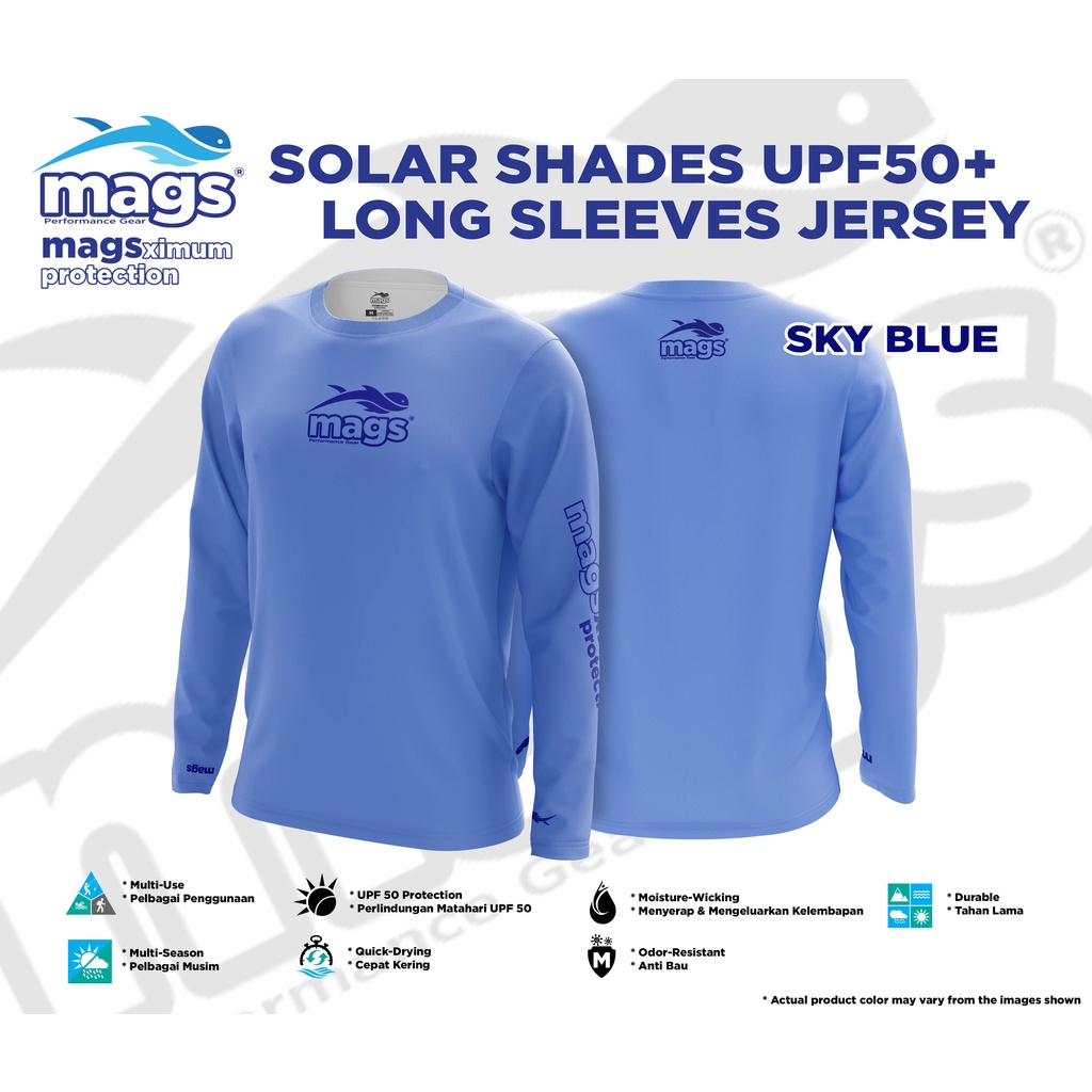 MAGS PG Solar Shades UPF50 Long Sleeves Jersey | Shopee Malaysia