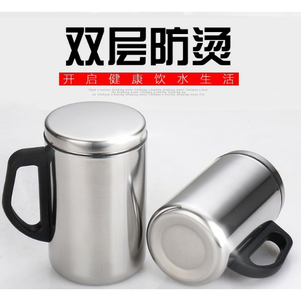 Stainless Steel Thermal Travel Mug Insulated Coffee Water Tea Cup 500ml ...