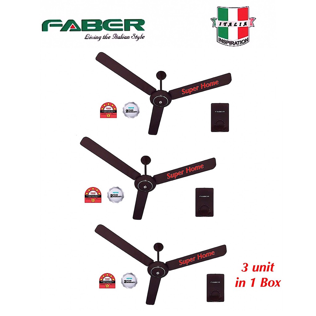 Faber 60 inchi Ceiling Fan FCF COMODO 608 BRO (3 unit) | Shopee Malaysia