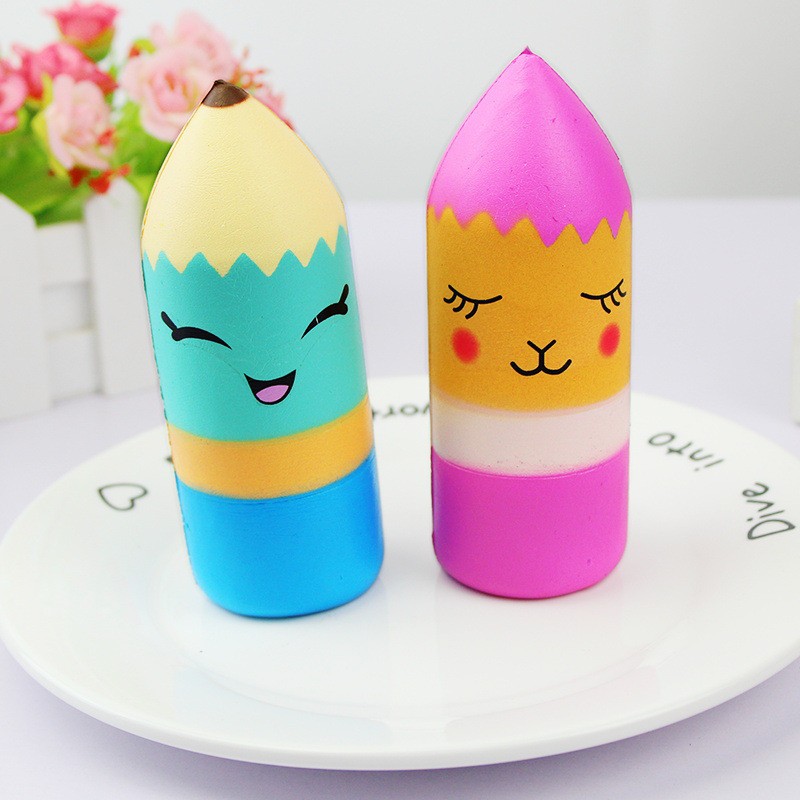 12CM Jumbo Colorful Cute Face Emoji Pencil Squishy Slow Rising Anti ...