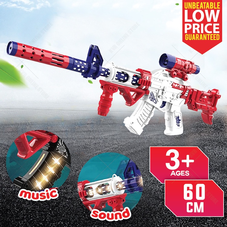 60CM Shooting Toy Gun Combat Rifle with LED Light & Sound Effects ...