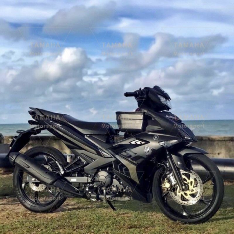 YAMAHA Y15 Y15zr V1 V2 silver chrome Black matt Cover set Free Emblem(× ...