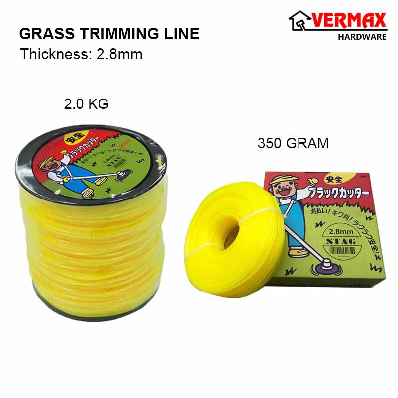 [STAG] 2.8mm Grass Cutter Nylon Trimmer Line String Yellow / Trim Roll/ Tali Potong Rumput ...