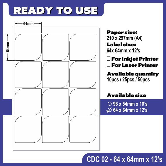 A4 Pre Cut Blank Sticker / A4 Blank Sticker (CDC 01 & CDC 02) | Shopee ...