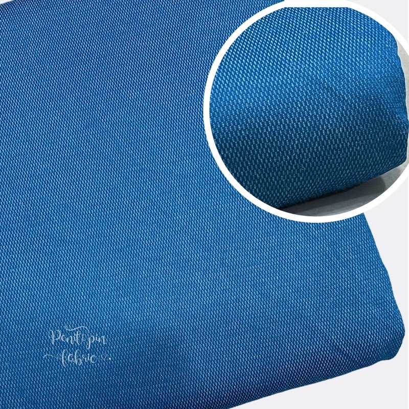Kain cotton knit denim structure fabric tshirt blue biru soft jeans ...
