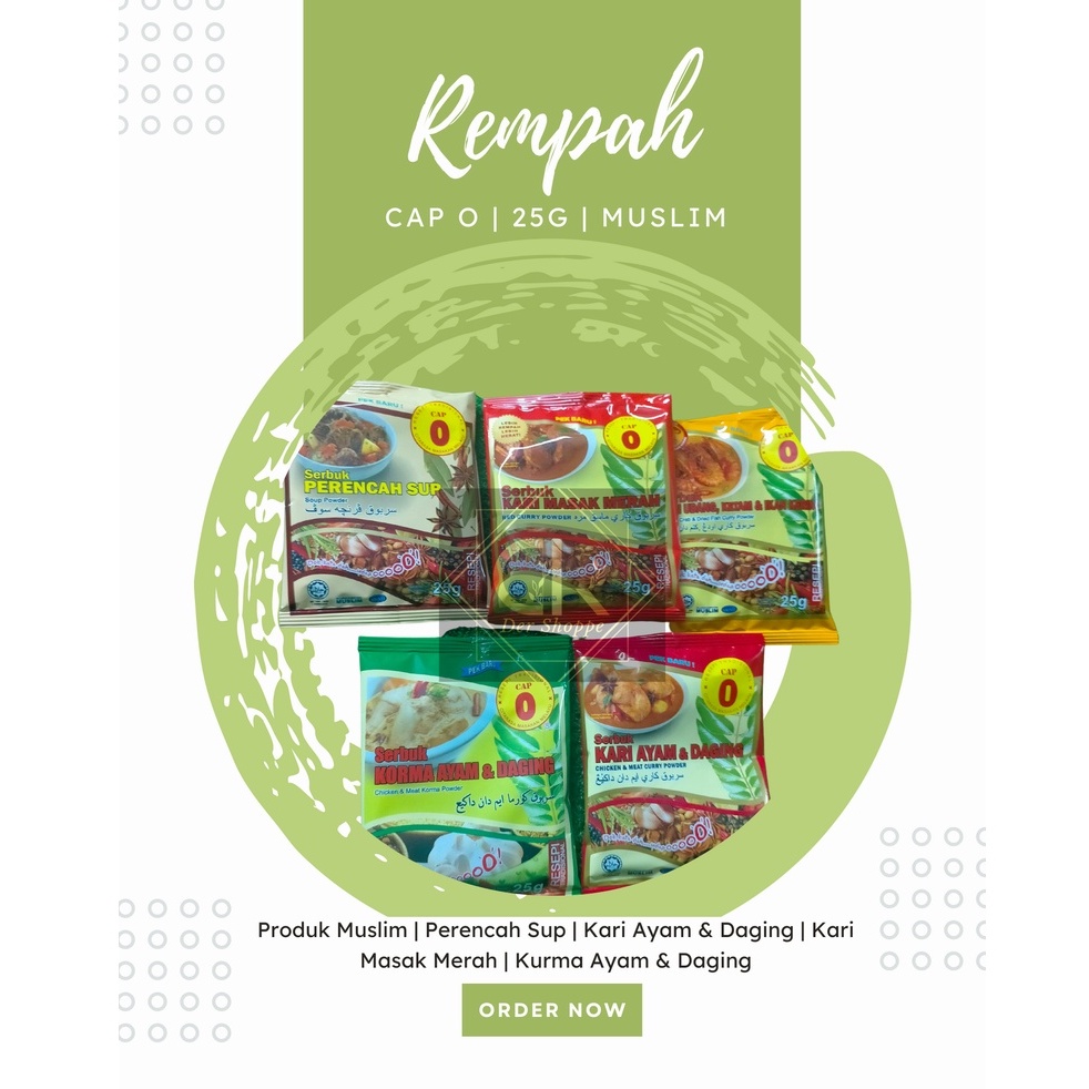 REMPAH CAP O 25G (PELBAGAI PILIHAN) | Shopee Malaysia