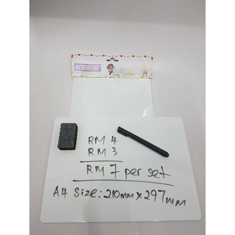 Whiteboard sheet PVC eazy to carry A4 and A3 size | Shopee Malaysia