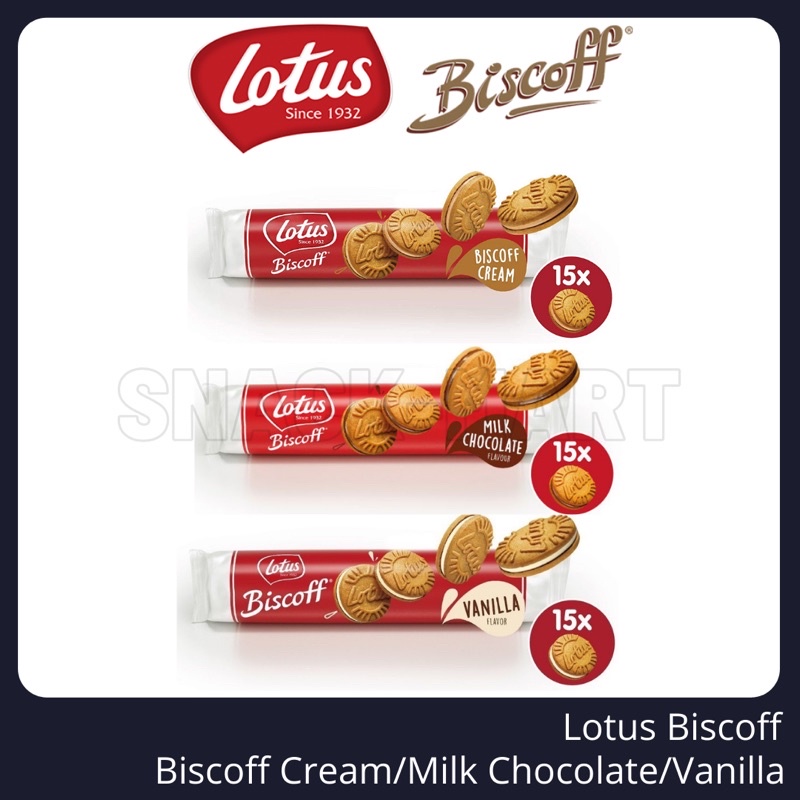 LOTUS BISCOFF SANDWICH COOKIES BISCOFF CREAM / VANILLA / MILK CHOCOLATE ...