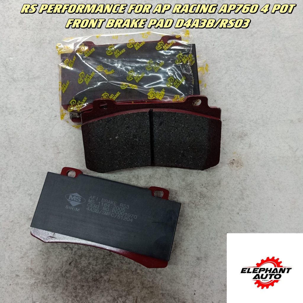 FOR AP RACING AP760 4 POT FRONT BRAKE PAD D4A3B/RS03 | Shopee Malaysia
