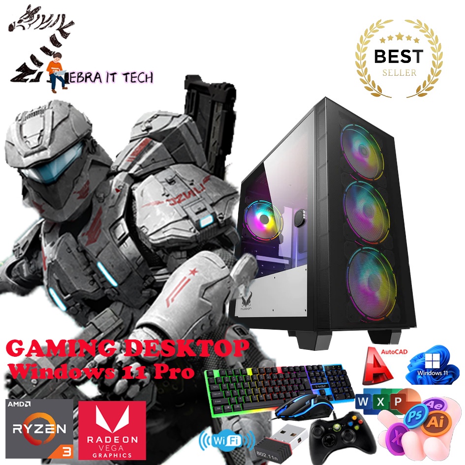 PCU BUDGET DIY GAMING PC DESKTOP / AMD Ryzen 3 3200G / Windows 11 ...