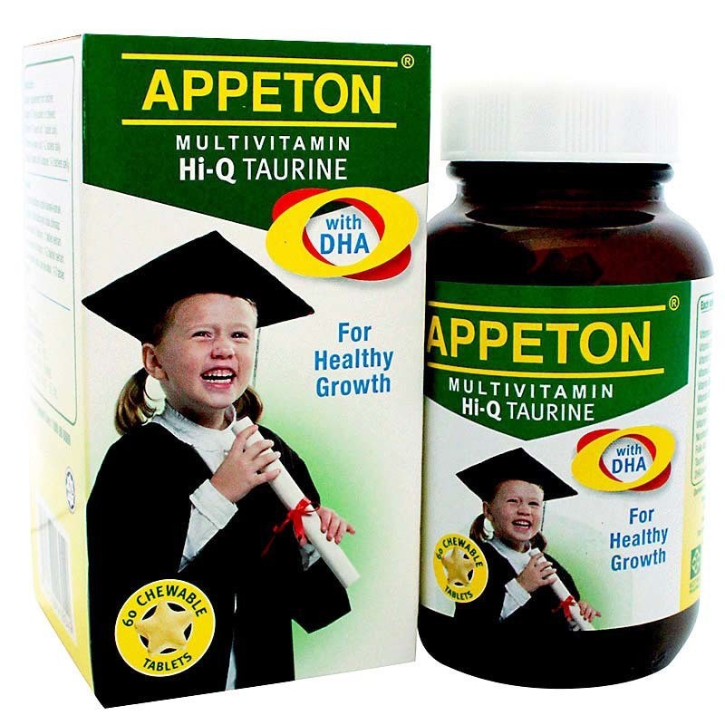 Appeton Multivitamin Hi-Q Taurine with DHA (60 Chewable Tablets ...