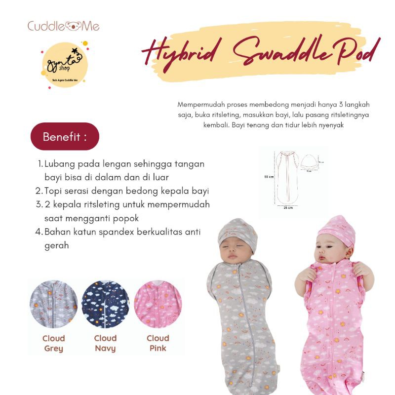 Cuddleme Instant Baby Swaddle 2 in 1 Hybrid SwaddlePod Cuddle Me Plus ...