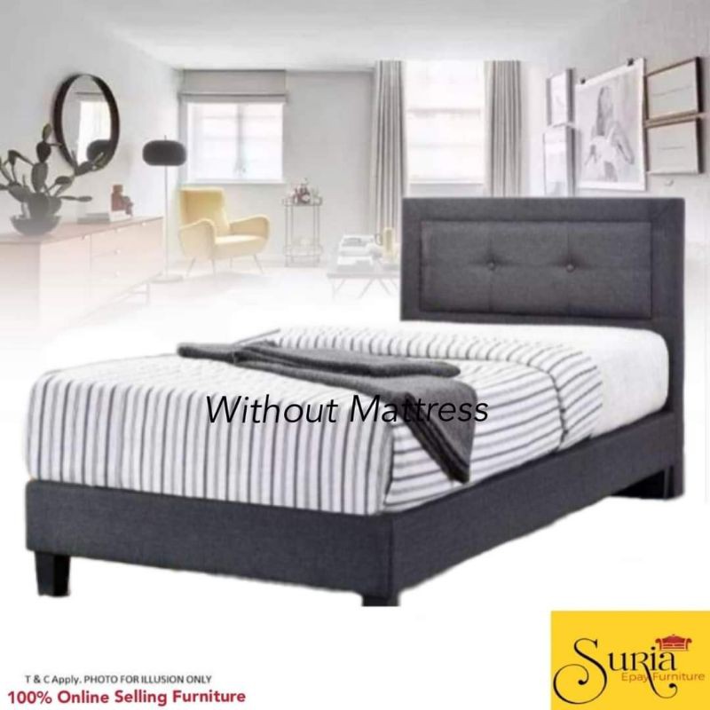 Suria - Single Bed / Katil Single Bed / Single Bed with Mattress单人床 ...