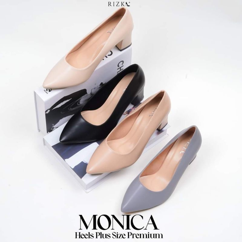 RIZKA PLUS SIZE MONICA HEELS BIG SIZE BLOCK HEELS WOMEN SHOES | Shopee ...