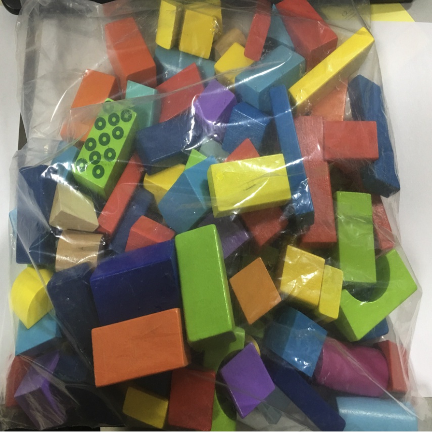 🔥100 PCS🔥Kids Building Wooden Blocks | Multi Colour Wooden Set Toddler ...