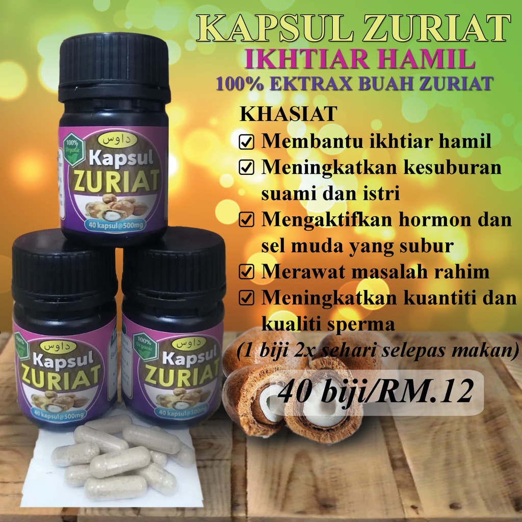 KAPSUL BUAH ZURIAT / 20SCHT TEH ZURIAT/100% EKSTRAX BUAH ZURIAT ASLI ...