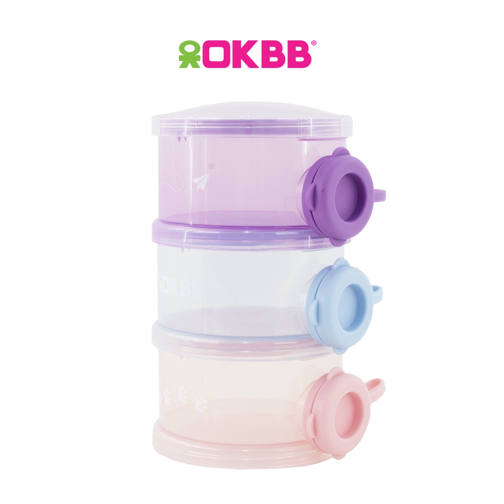 OKBB Utensils 3 Compartments Layers Baby Milk Powder Dispenser Food ...