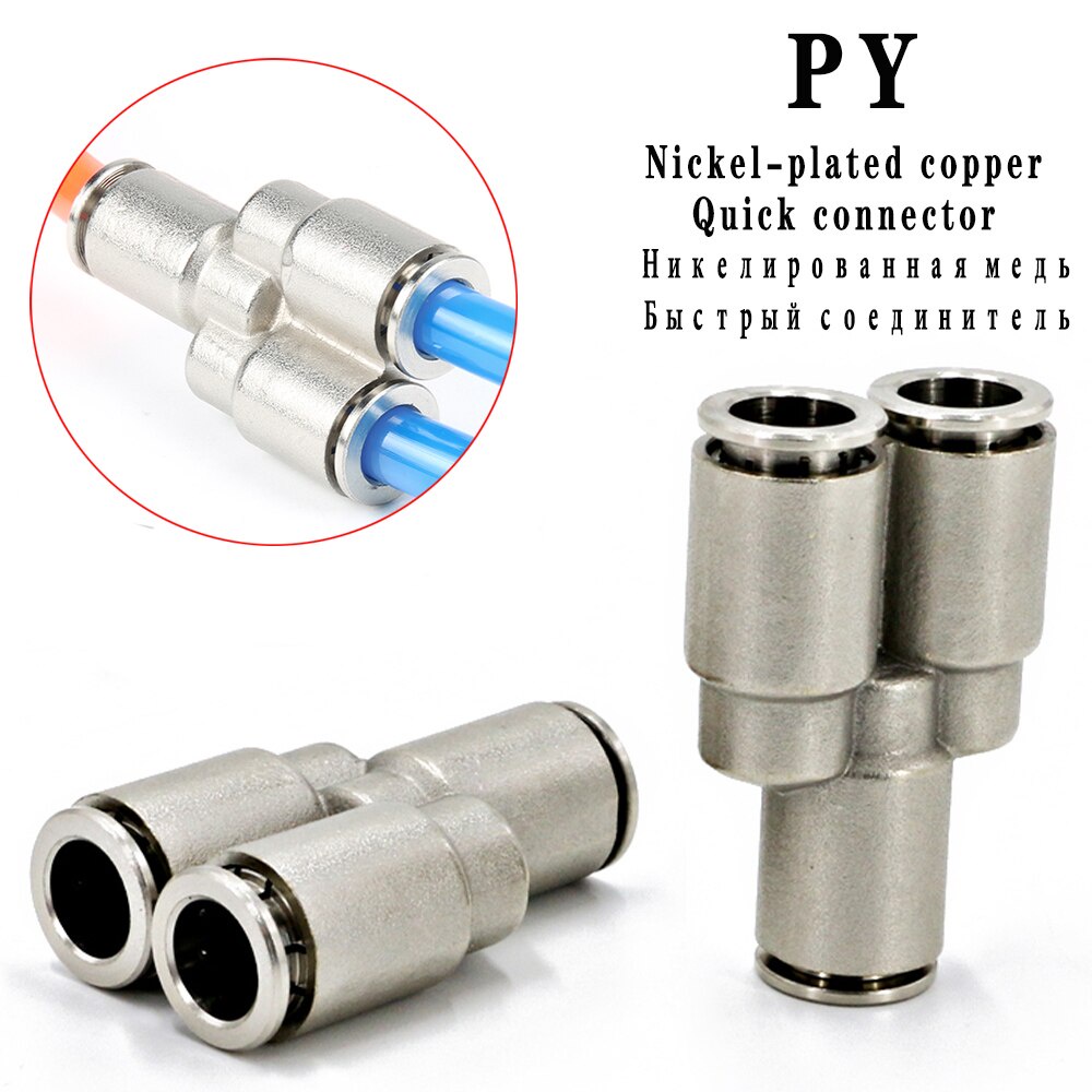 Pneumatic quick connector brass metal trachea quick connector tee hose ...