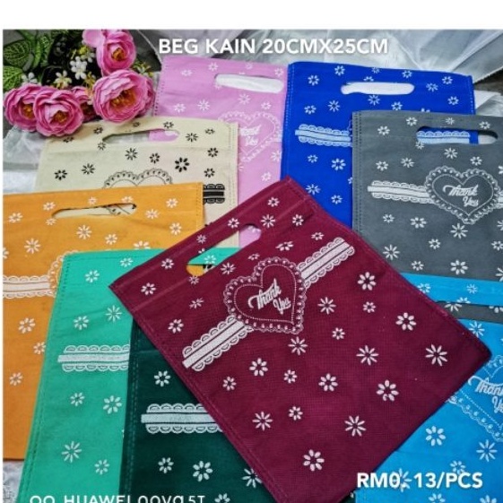 100PCS BEG KAIN GOODIES 20CMX25CM / Beg Goodies Kahwin / Non-woven bag ...