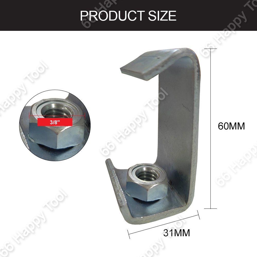 (50pcs) GI C Channel Hook Bracket 3/8" 5/16" L-Shaped Galvanized Purlin ...