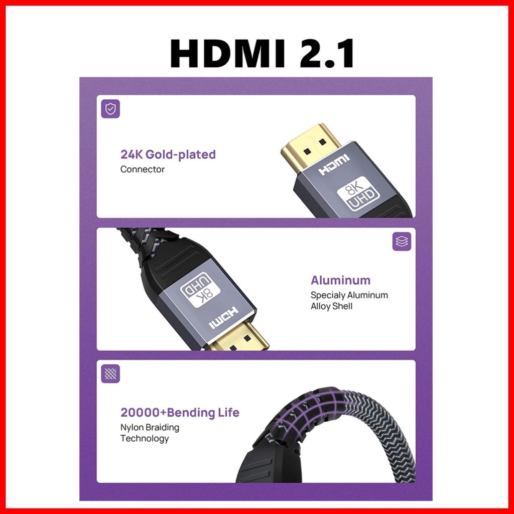 Kabel HDMI 2.0 Cable / HDMI 2.1 | 3D 4K 8K HD UHD HDMI Cable | 4K 60Hz ...